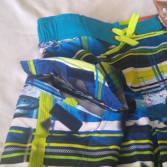 ZeroXposur | Swim | Zeroxposur Boys Deep Aqua Sharks Surf Board Shorts ...